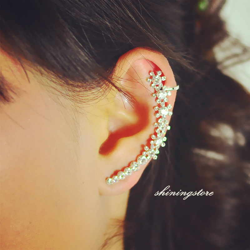 Diamond Ear Cuffs, Sapphire ,ruby, Rhinestone Ear Cuff ,left Ear ...