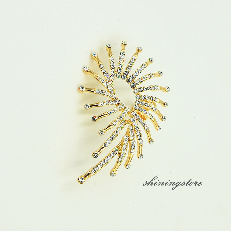 Fireworks Rhinestone Ear Cuff With 14k Gold Plated, Elf Ear Cuff, Boho ...